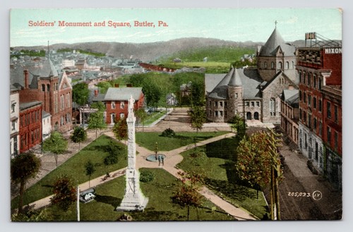 Soldiers Monument Square Butler Pennsylvania Antique Divided Back c1909 ...