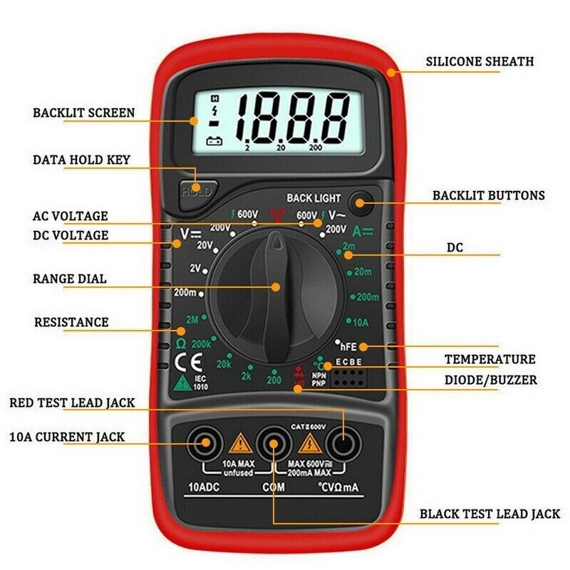 Volmate VOL-880 Digital Volt AC/DC Tester Multimeter for sale online | eBay