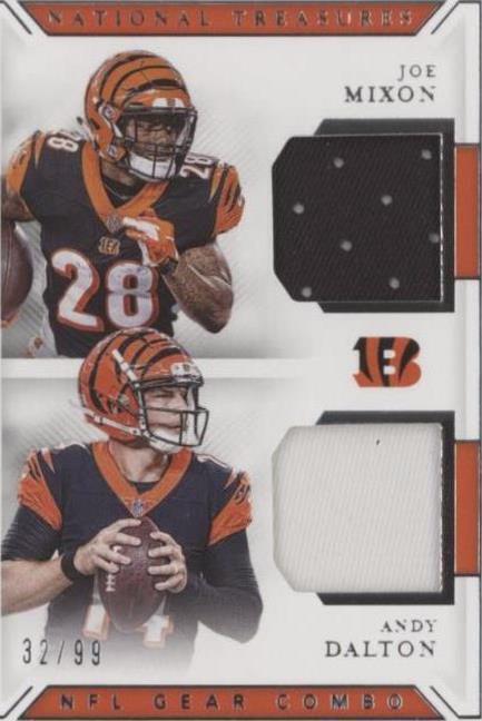 2018 Panini National Treasures - Nfl Gear Combo Materials Joe Mixon ...