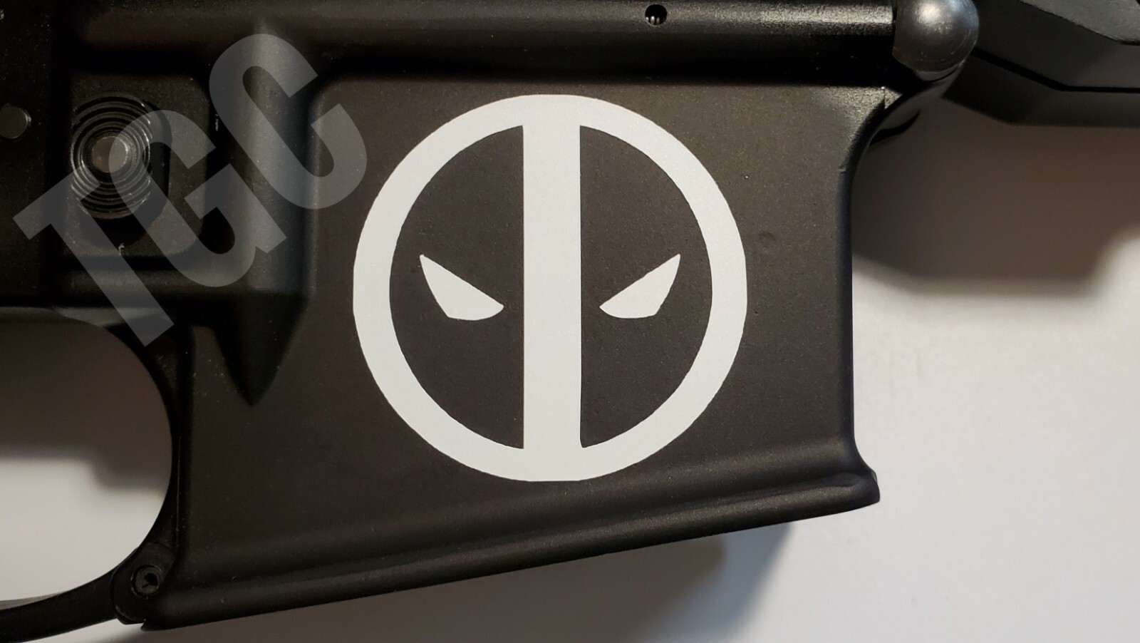 (3) Deadpool VINYL DECAL, Airsoft AR MSR lower magwell sticker, 5.56 ...