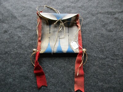 NATIVE AMERICAN PARFLECHE BAG, INDIAN RAWHIDE PAINTED DOCUMENT POUCH ...