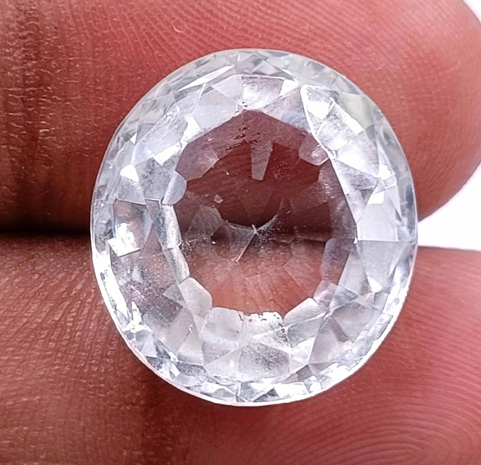 Natural Oval Cut 20 Ct Rare Ceylon White Sapphire Certified Loose ...