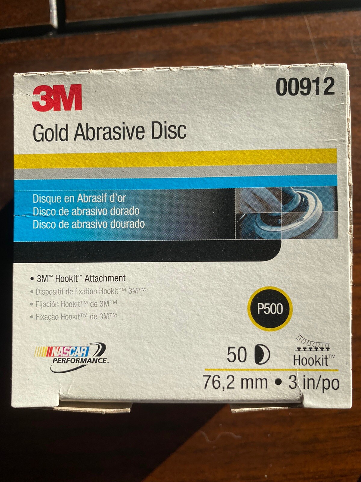 3M 00912 P500 Gold Abrasive 3" Disc Hookit DA Sandpaper, 3 in (1 Disc ...