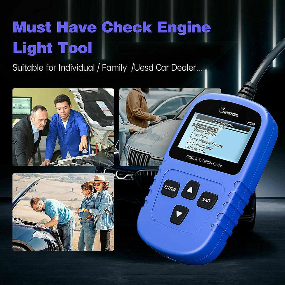 OBDII Code Reader Automotive OBD2 Scanner Car Check Engine Fault ...