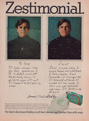 Zest Soap Vintage 1978 Magazine Print Ad Page James Stokley Zestimonial ...