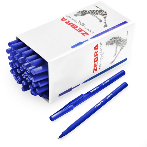 Zebra Smooth Stick Ballpoint Pens - 0.7mm Nib - Blue - Pack of 50 | eBay