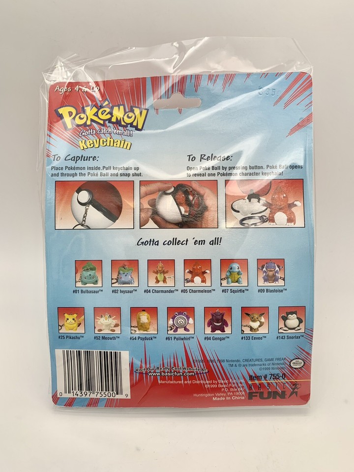 Vintage 1999 Basic Fun Pokemon Meowth Keychain (unopened, mint ...
