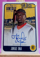 Jorge Ona Baseball Trading Card Checklist
