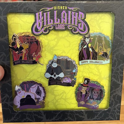 Disney Pin Trading Halloween Villains Five Pin Box Set 2020 LE 1500 New ...