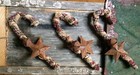 SET OF 3 PRIMITIVE CANDY CANES CANE CHRISTMAS ORNAMENTS RUSTY BELL STAR ...