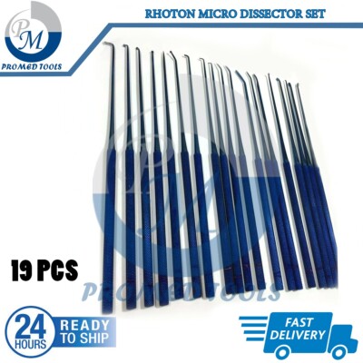 Rhoton Micro Dissector Expanded 19 Pcs Set Titanium Coated High Quality ...