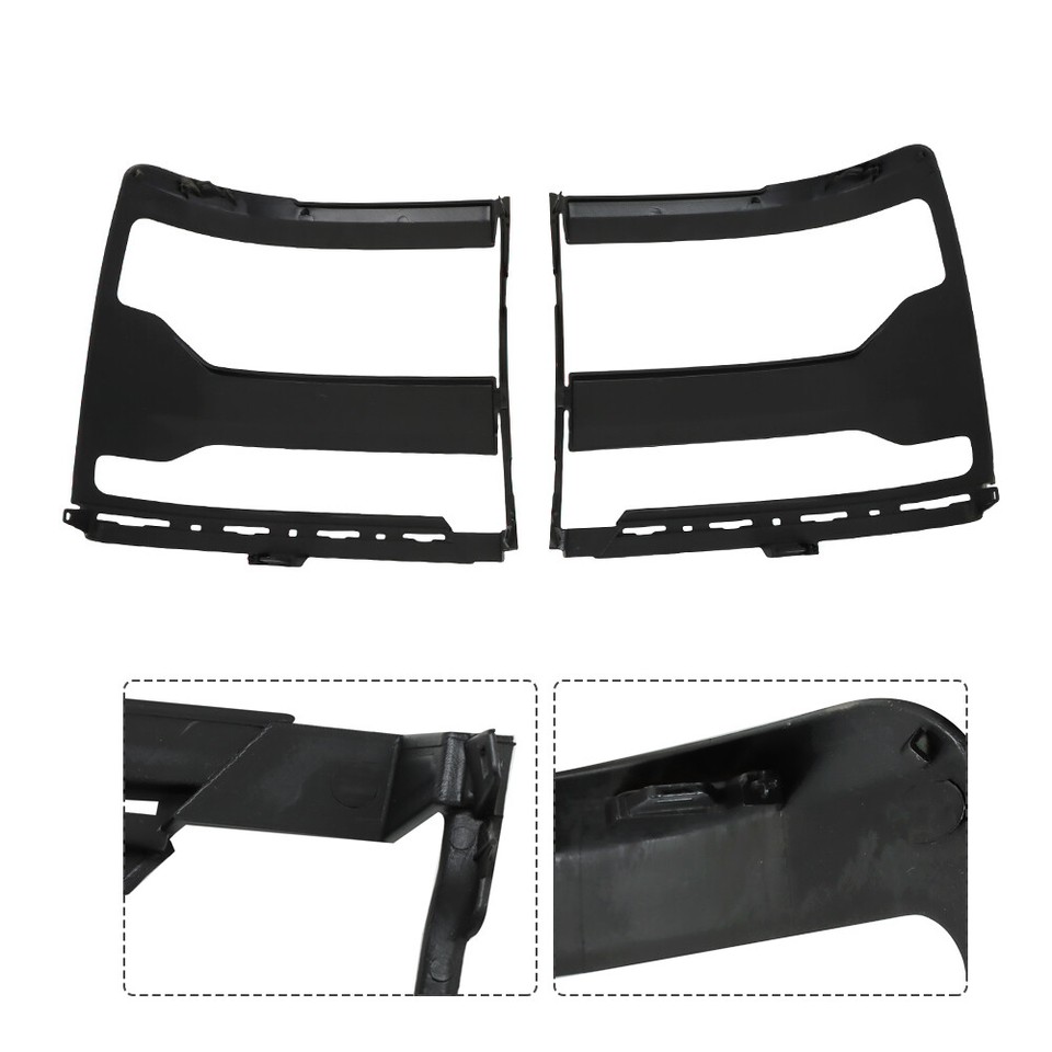 Pair Headlight Trim Bezel Cover &Grille Black For 2016-2018 Chevy ...