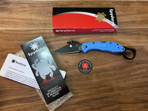 2021 Spyderco Delica 4 TNP Exclusive (C11CFPBLBKVN) Blue Folding Knife ...