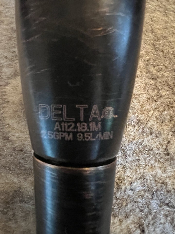 (2) Delta oil Rubbed bronze Shower Heads With Hoses A112.18.1M Models ...