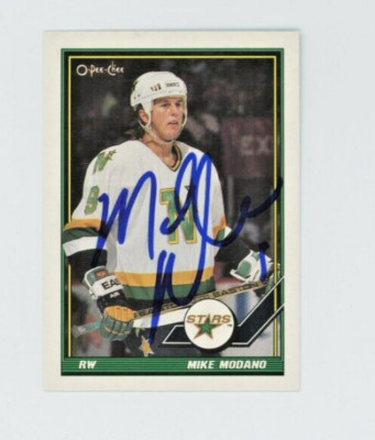 Mike Modano Auto Signed 1991-92 O-Pee-Chee #367 BAS COA On-Card Dallas ...