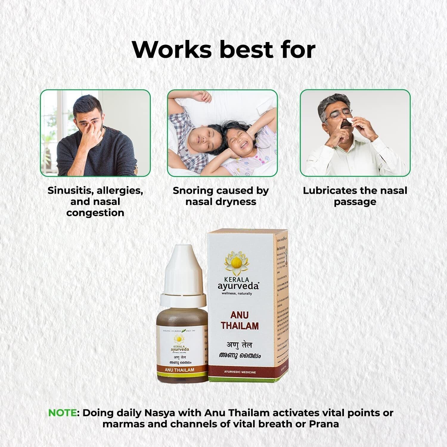 kerala ayurveda Anu Thailam 10 ml x 2 | eBay