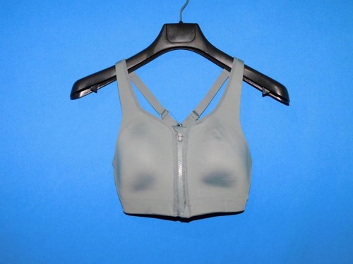 Athleta 32D NWT Olive Gray Advance Zip Front Sports Bra NEW Wireless ...