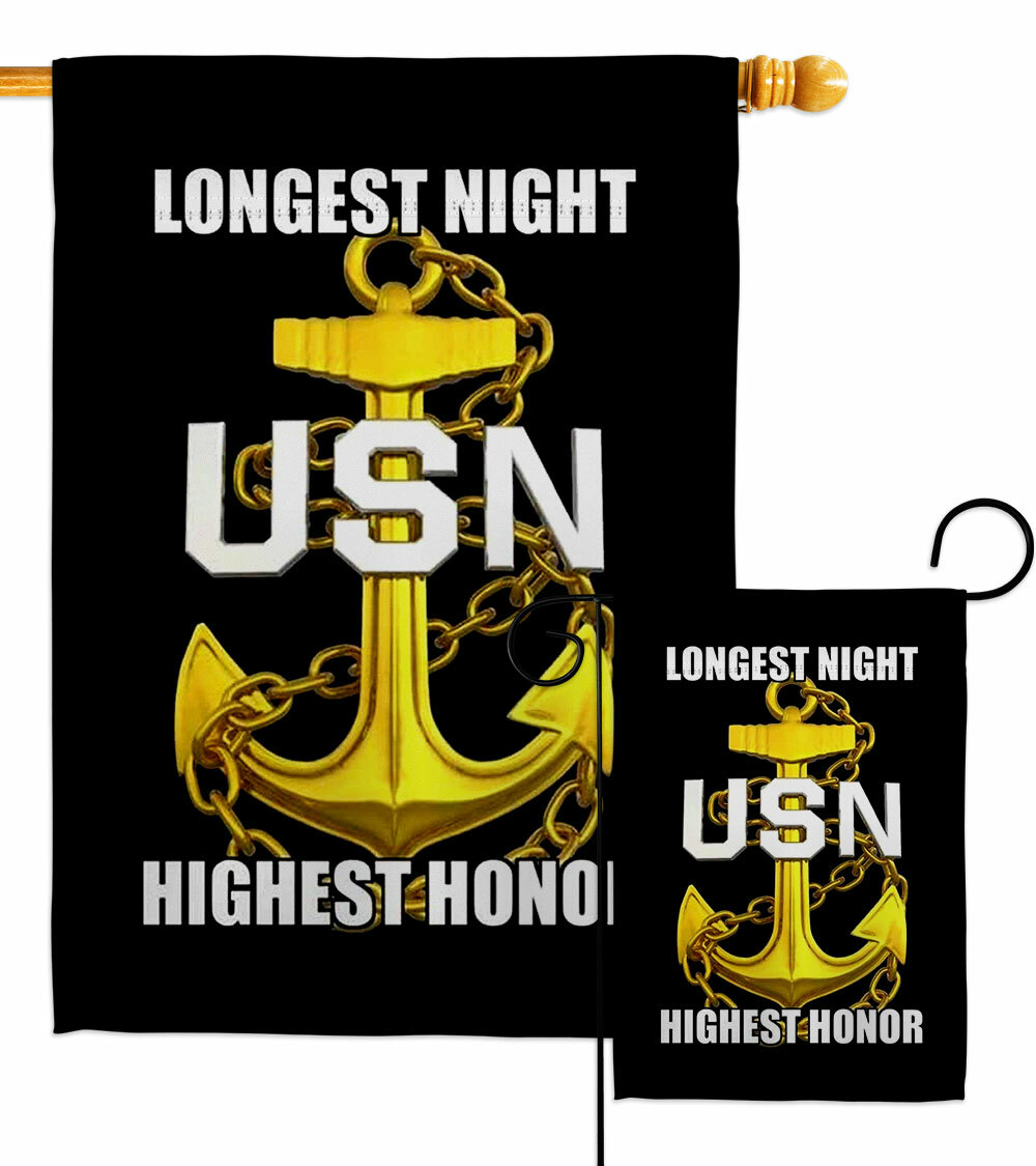 Us Navy Retired Flag Outdoor Breeze Decor 13 In. X 18.5 In. Navy