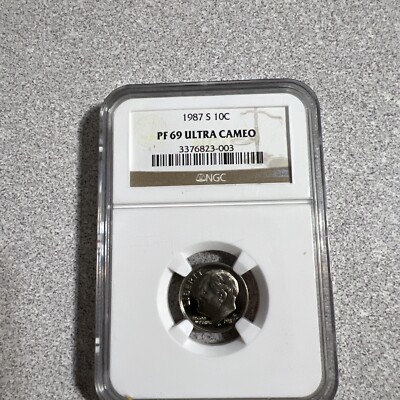 1987 S 10C Roosevelt Proof Dime NGC PF69 Ultra Cameo Classic Brown ...