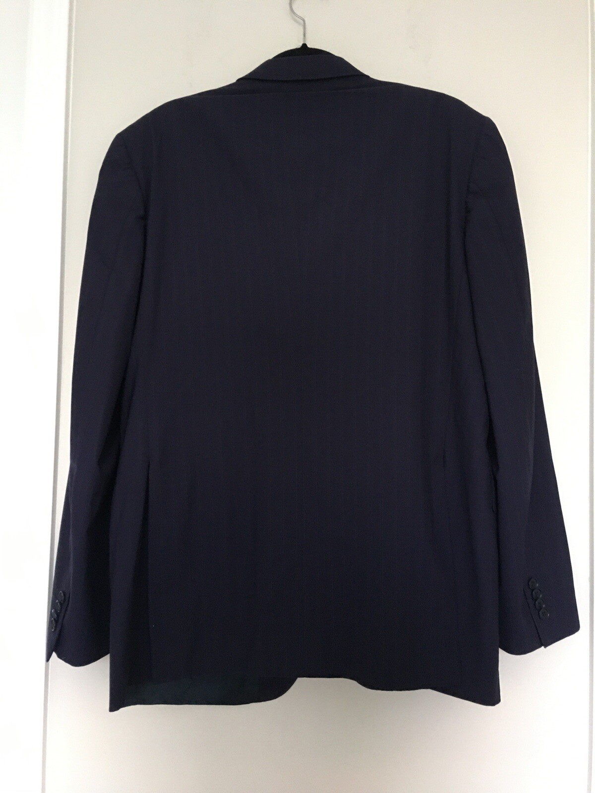 PIERRE BALMAIN 100% WOOL NAVY BLUE STRIPED 2 PIECE SUIT SIZE 56 US 46 ...