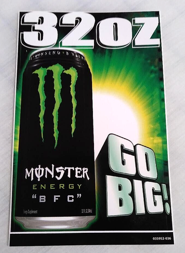 Monster Energy Drink 32 oz Go Big BFC Sticker - Surf Skate Snowboard 6 ...