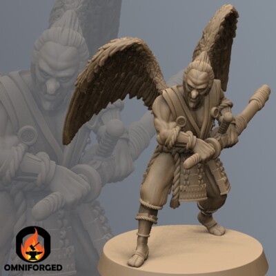 Samurai Miniature Mizuchi Tengu Mini Dungeons and Dragons Mini DnD 5e ...