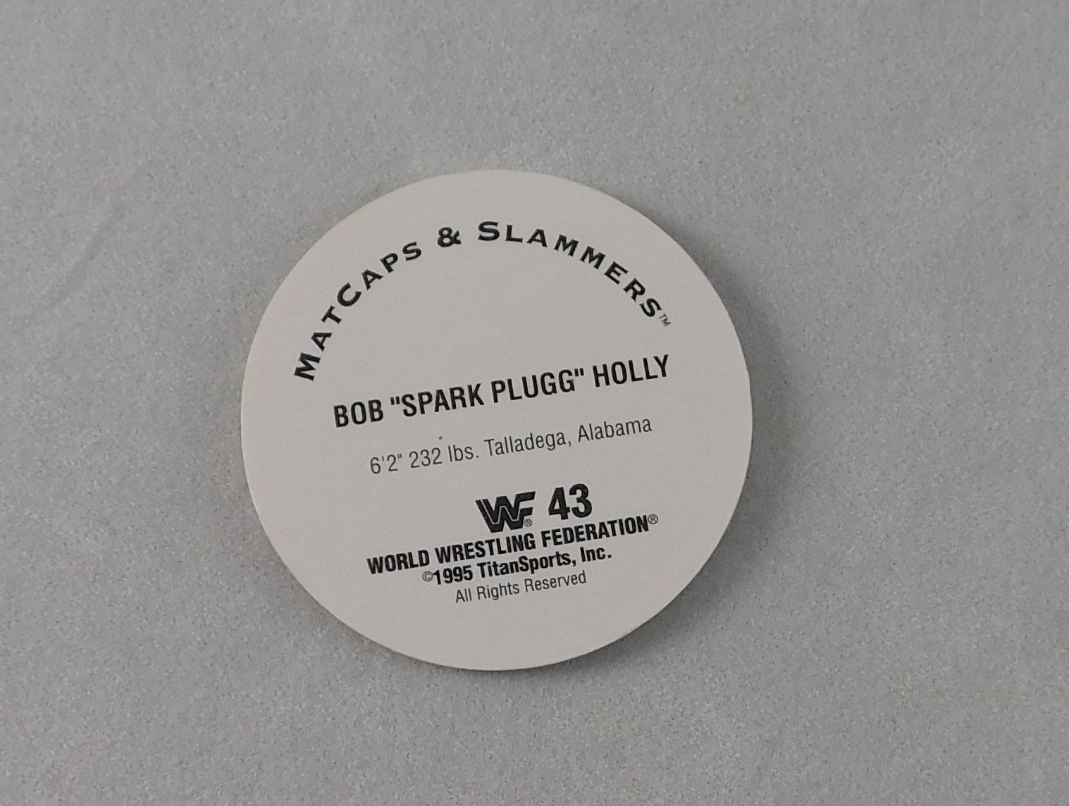Bob Holly #43 WWF Wrestling Pog Collector Series Bottle Cap Pogs ...