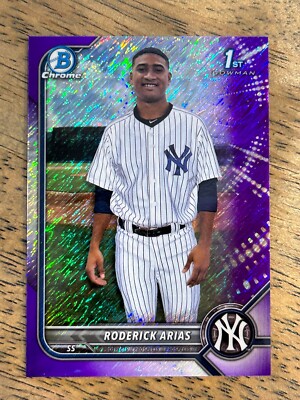 Roderick Arias 2022 Bowman Chrome Prospects Purple Shimmer RC 246/250 # ...