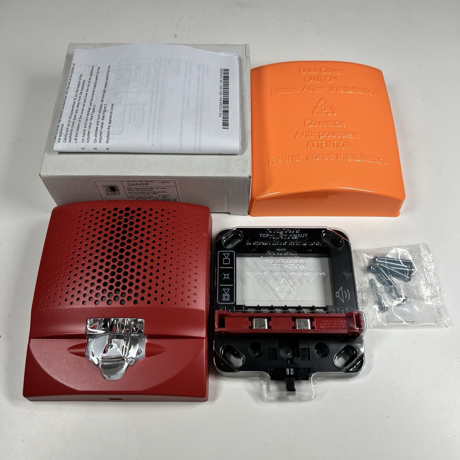 Edwards G4VRF LED Wall Mount Horn Strobe Red Fire Alarm w/ GRSW Base ...