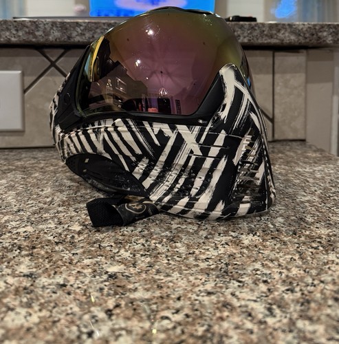 USED Push Unite Paintball Airsoft Mask Goggles - Infamous Zebra W/ 3 ...