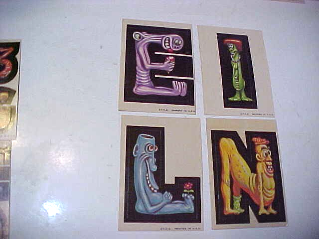 1967 TOPPS T.C.G. LETTER NUTTY INITIAL STICKER CARD LOT 21 pcs MONSTER ...