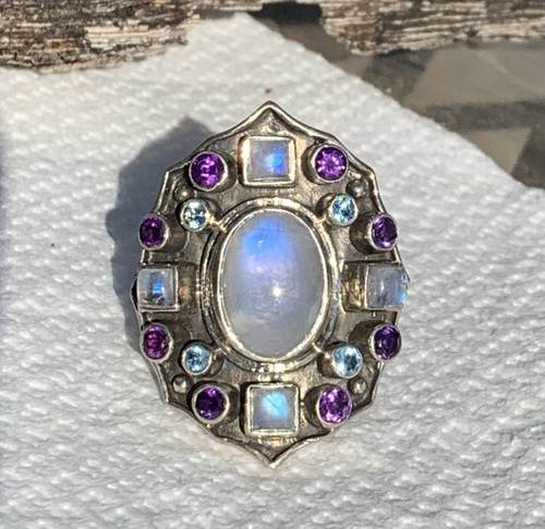 Magical Nicky Butler Moonstone Multi Gem Silver Ring #2 | eBay