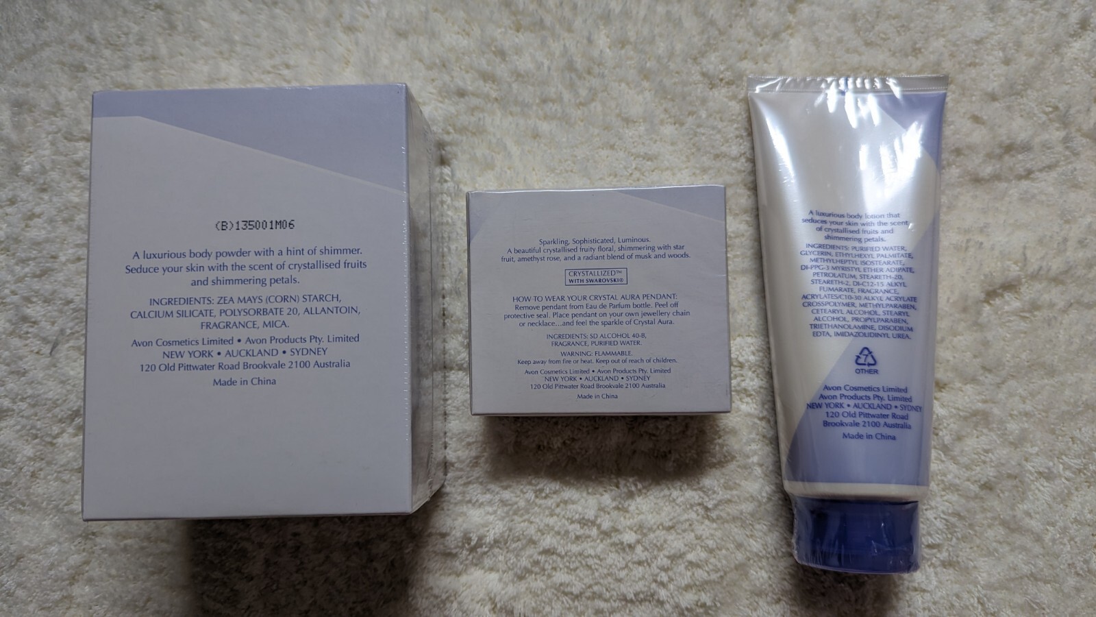 Avon Crystal Aura Set, Eau De Parfum 50mL Body Lotion 200mL Shimmering ...