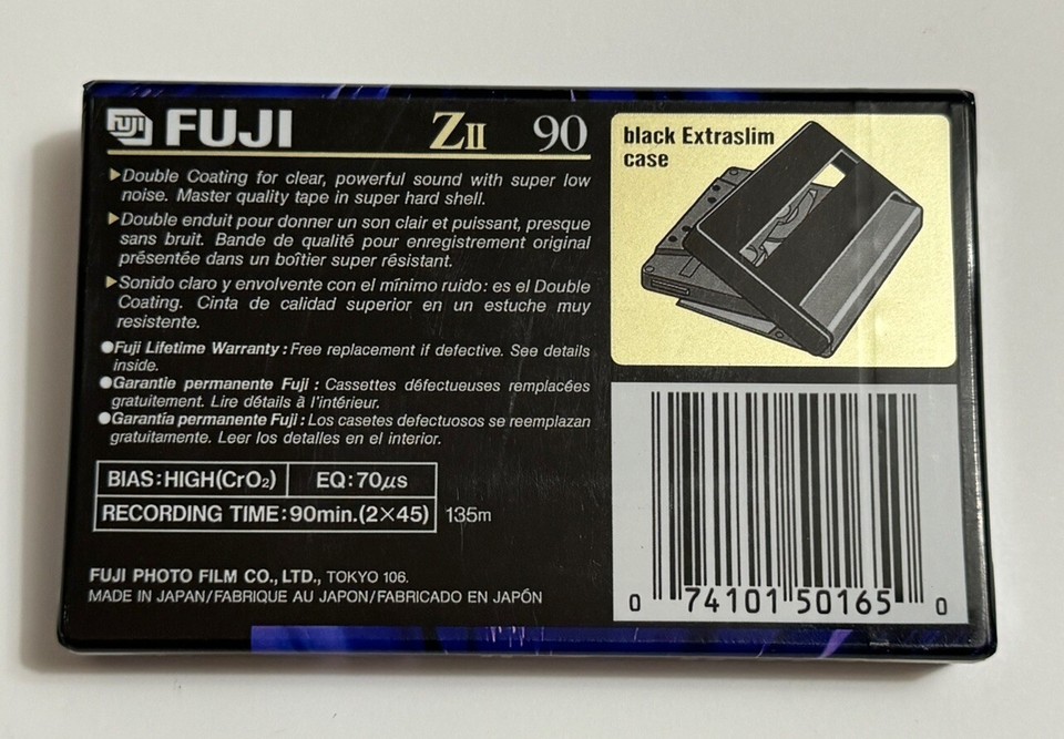 FUJI Z II 90 HIGH BIAS (CrO2) TYPE- II POSITION BLANK AUDIO CASSETTE ...