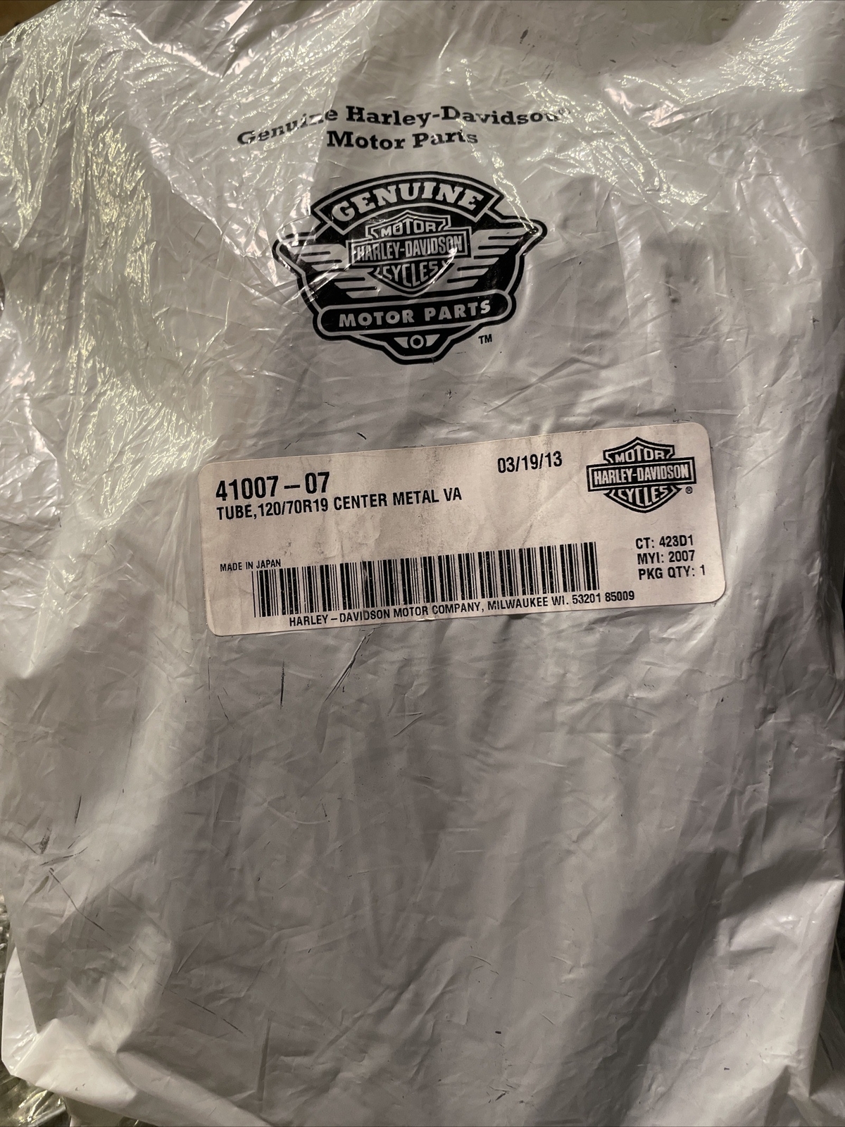 Harley Davidson Dunlop Inner Tube | 19" | 120/70 | 4100707 | Dunlop ...