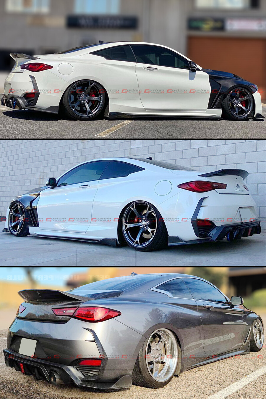 For 17-2022 Infiniti Q60 Carbon Fiber Rear Bumper Side Vent C Blade ...