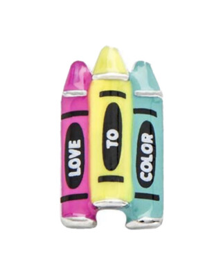 Origami Owl “LOVE TO COLOR” SCHOOL CRAYONS Floating Enamel ART TEACHER ...