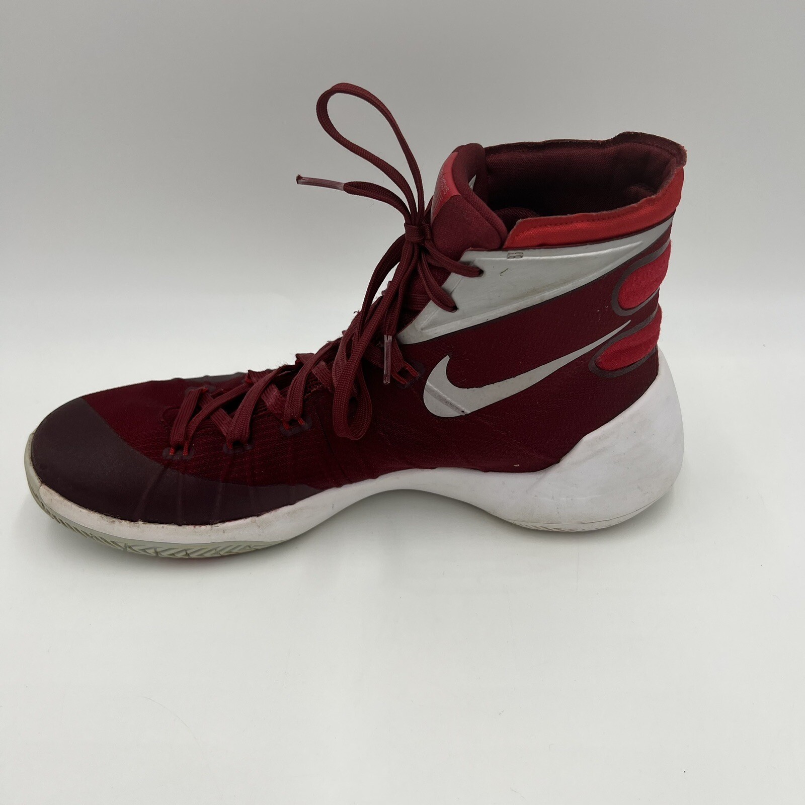 Nike Hyperdunk Retro 2015 Maroon and Silver High Top Basketball Shoes ...