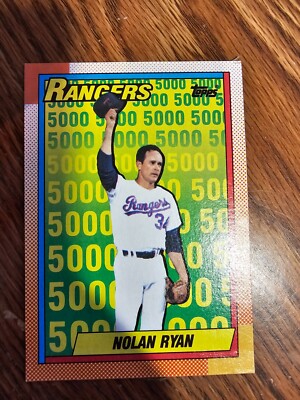 Nolan Ryan Texas Rangers 5000 Topps 1990 Card 5 Error Card - 1989 ...