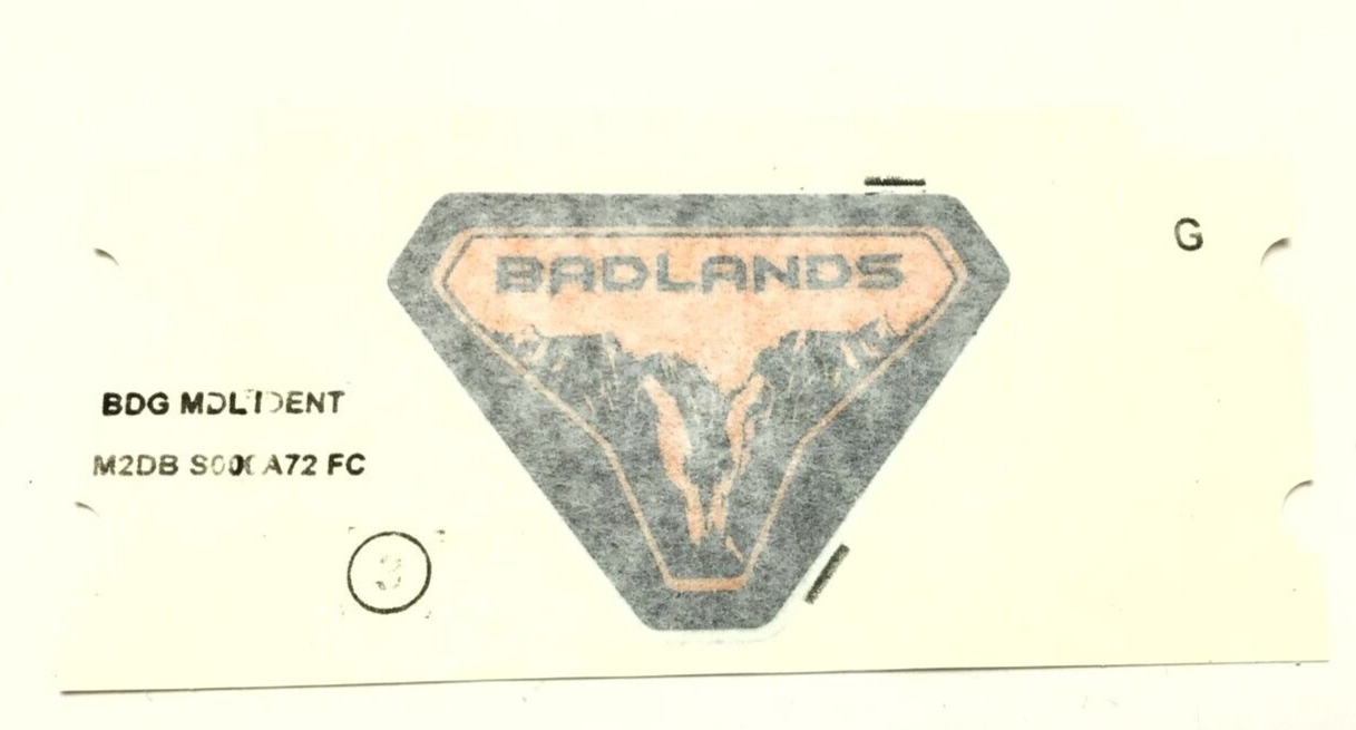 2021 2022 2023 2024 Ford Bronco RH or LH Fender BADLANDS Decal Emblem ...