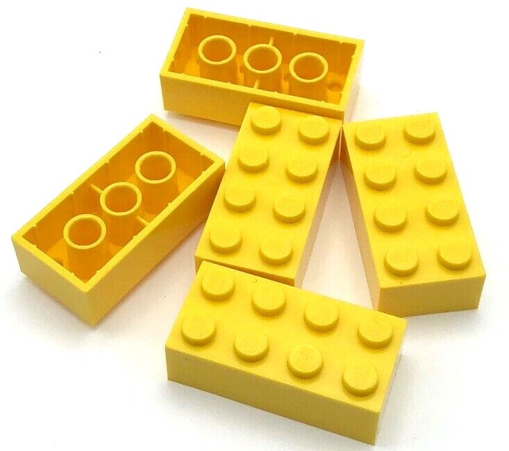 Lego 5 New Yellow Bricks 2 x 4 Stud Pieces Parts | eBay