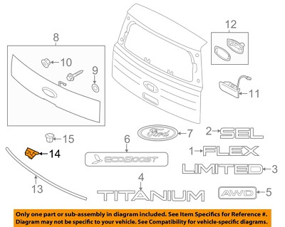FORD OEM 09-19 Flex Quarter Panel Exterior Trim-Belt Molding Clip ...