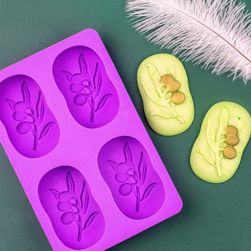 Handmade Soap Mold Olive Leaves Shaped 3D Art Wax Mold Cake Resin Molds ...