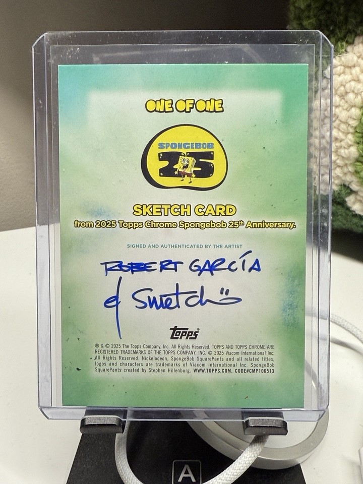 Squidward Sketch Card 1/1 Portrait *CHASE* SSP SpongeBob 25th Topps ...