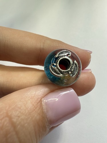 PANDORA 925 Multicolor Murano Glass & Curved Feather Charm 792577C00 | eBay