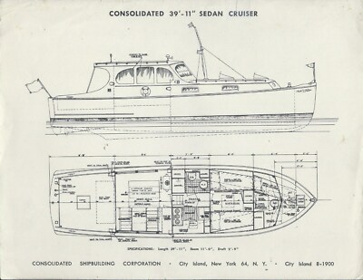 Boat Data Sheet - Consolidated - 39 Ft 11 In Sedan Cruiser - Brochure ...