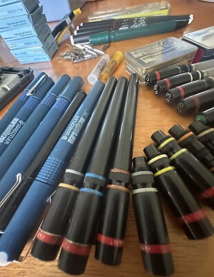 Lot of Vintage Rotring Technical Pens Accessories Staedtler Compass Art ...