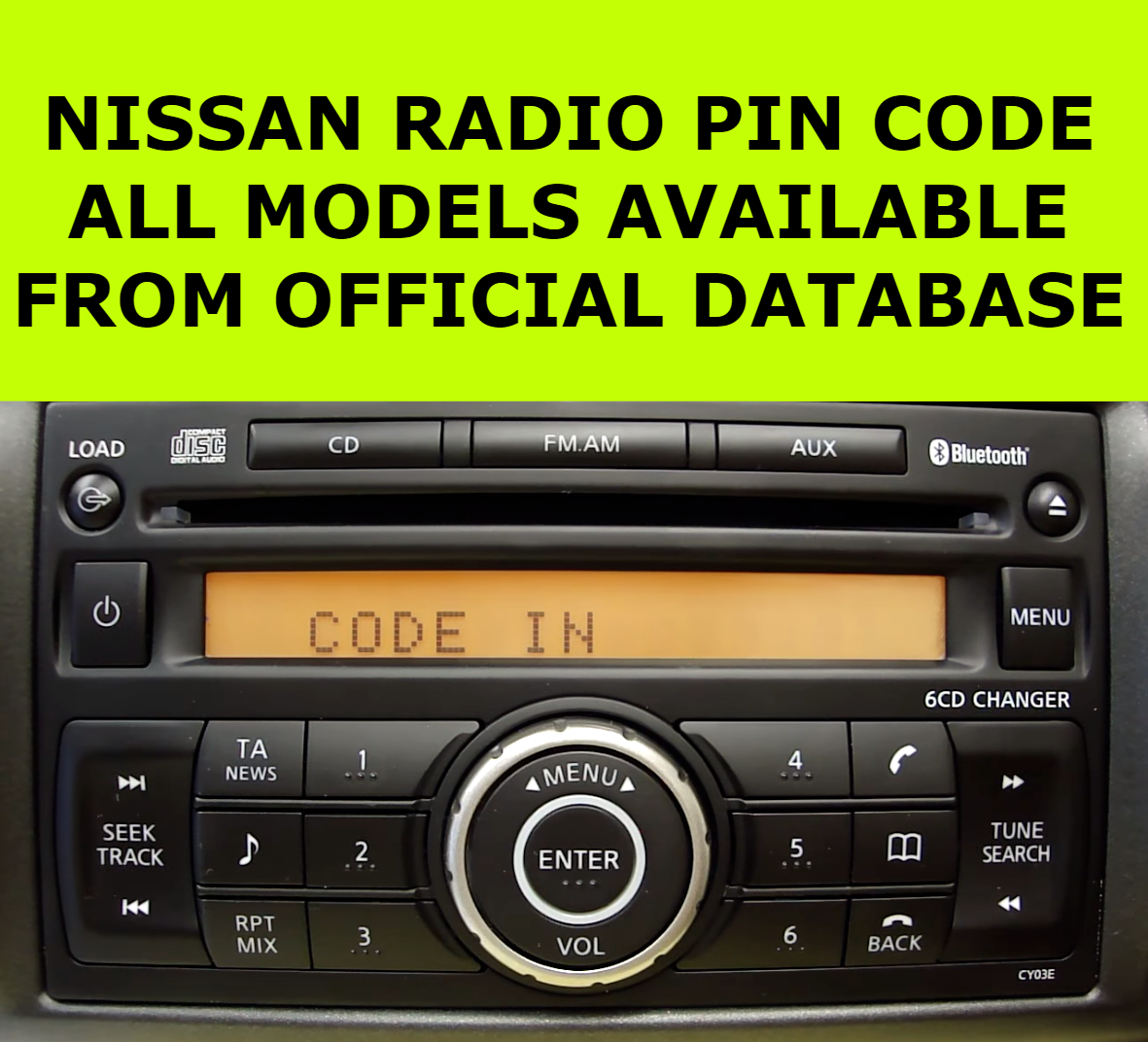Nissan Radio PIN CODE Clarion Micra Note Qashqai Almera Juke Connect ...
