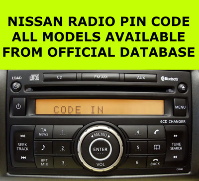 Nissan Radio PIN CODE Clarion Micra Note Qashqai Almera Juke Connect ...