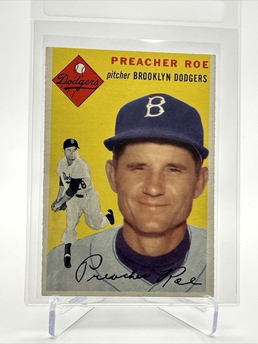 1954 Topps Preacher Roe Baseball Card #14 EX-MT Quality FREE SHIPPING ...